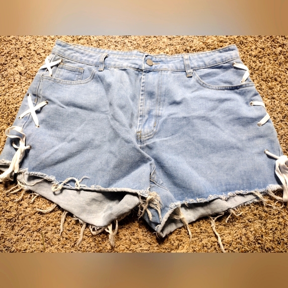 SHEIN | Shorts | Nwt Shein Jean Shorts With Ribbons On Sides | Poshmark